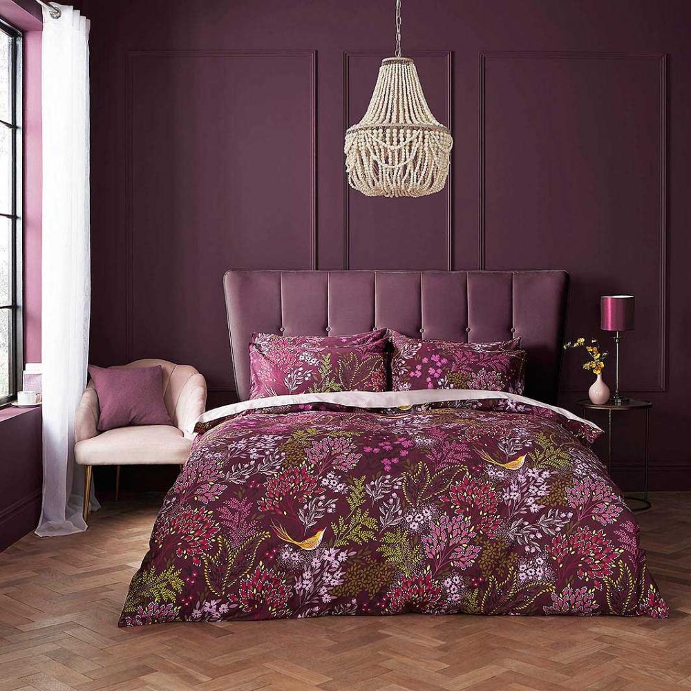 Songbird Duvet Sets by Sara Miller - Plum | House of Bedding